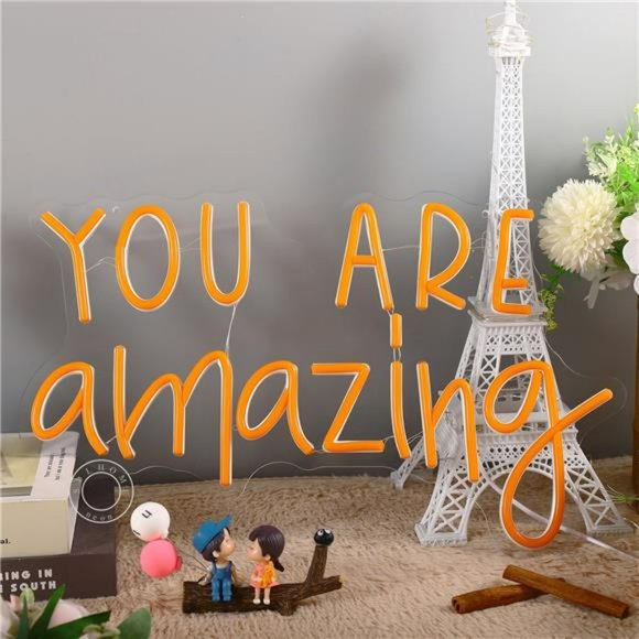 Urban Outfitters | Wall Decor | You Are Amazing Bright Orange Neon Led ...